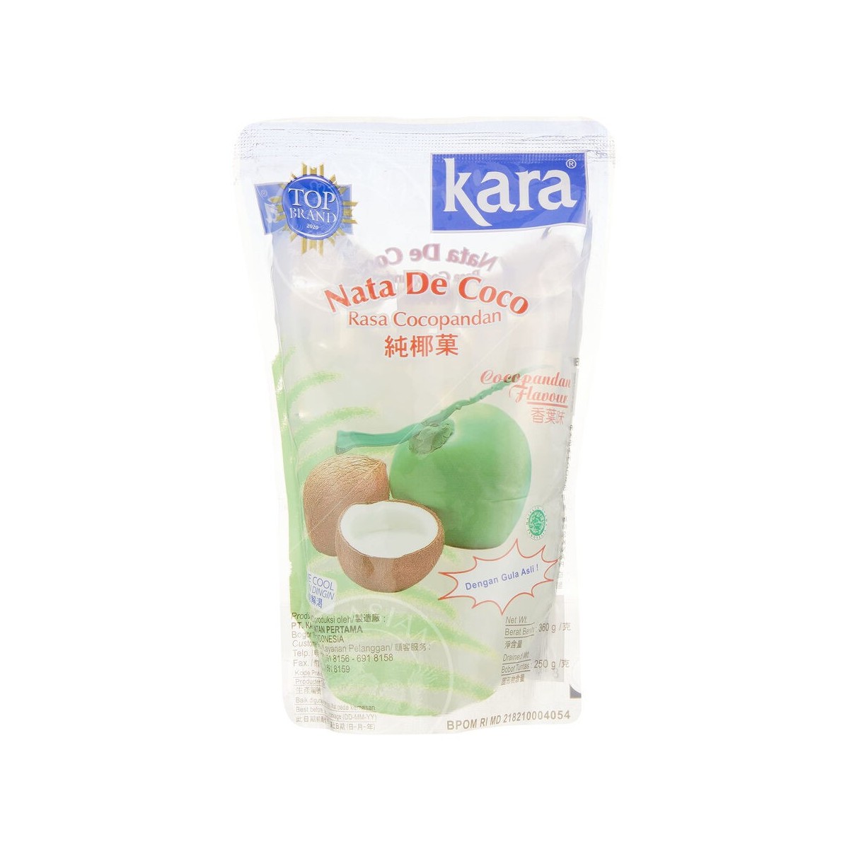 Kara nata de coco with pandan flavor 360gr