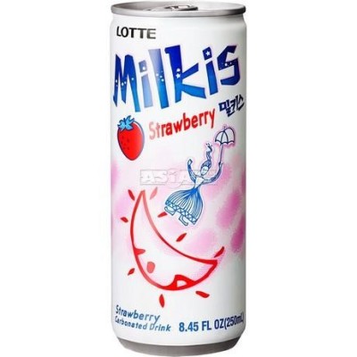 Lotte milkis soft drink with strawberry 250ml